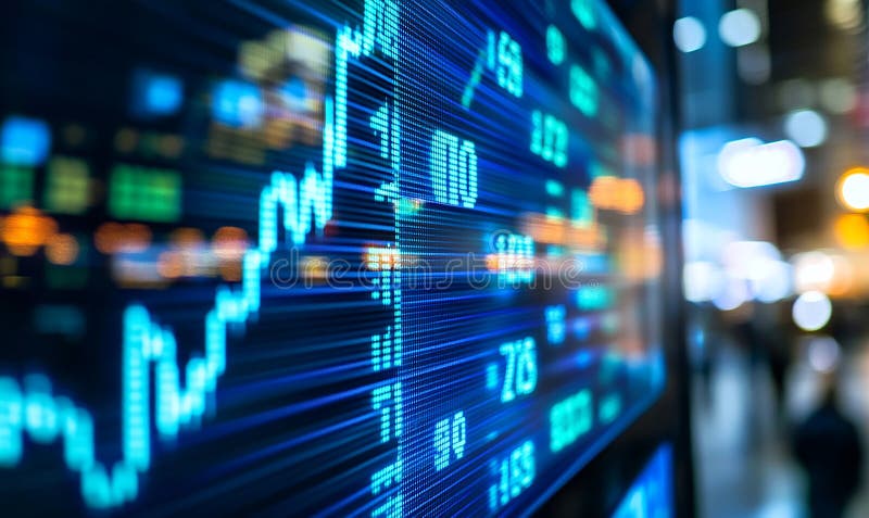A High-resolution Digital Screen Displaying Real-time Stock Market Data ...