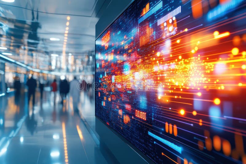 High Resolution Digital Signage Display in Modern Setting Stock ...