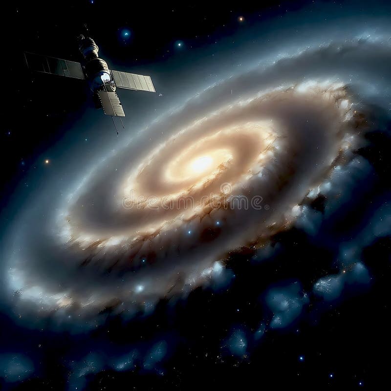 High-resolution, Digitally Rendered Image of a Spiral Galaxy with a ...