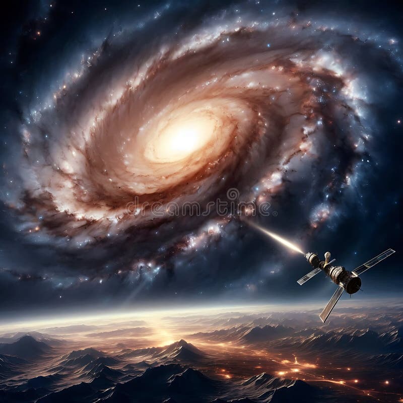 High-resolution, Digitally Rendered Image of a Spiral Galaxy with a ...