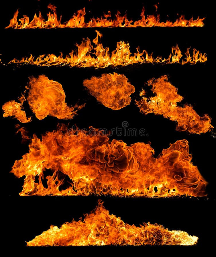 Fire - Real Flames 14 Isolated on Black Stock Photo - Image of black ...