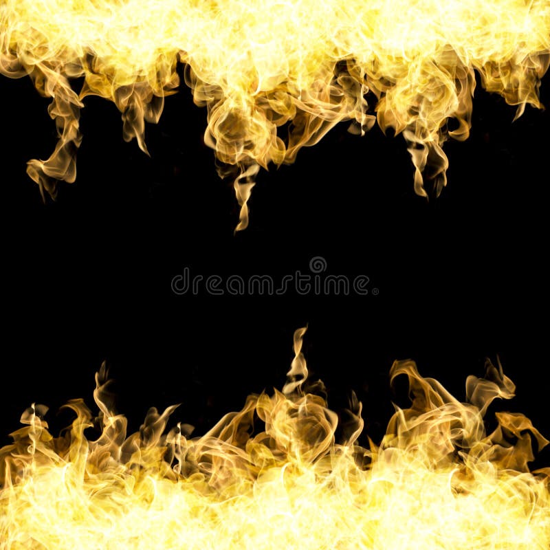 High Resolution Fire Collection of Isolated Flames on Black Stock Photo ...
