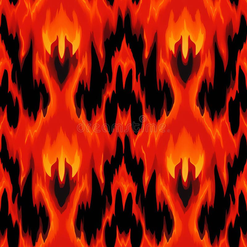 High Resolution Flame Ikat Pattern with Symmetrical Design Stock ...