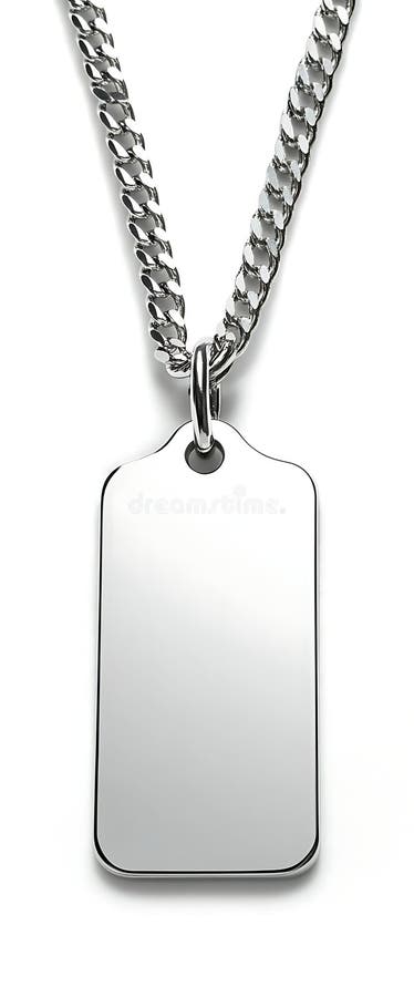 Rectangular Dog Tag on Chain, High-Resolution Product Photography ...