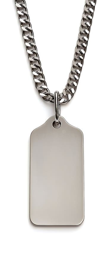 Rectangular Dog Tag on Chain, High-Resolution Product Photography ...