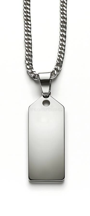 Rectangular Dog Tag on Chain, High-Resolution Product Photography ...