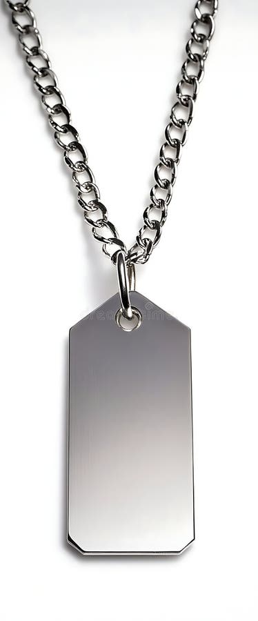 Rectangular Dog Tag on Chain, High-Resolution Product Photography ...
