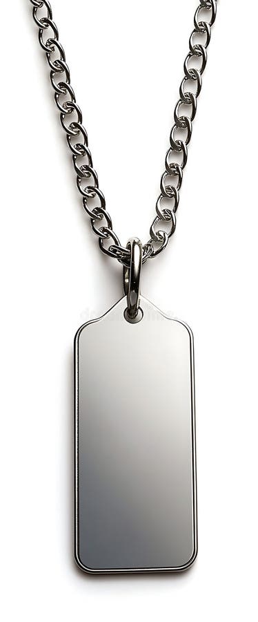 Rectangular Dog Tag on Chain, High-Resolution Product Photography ...