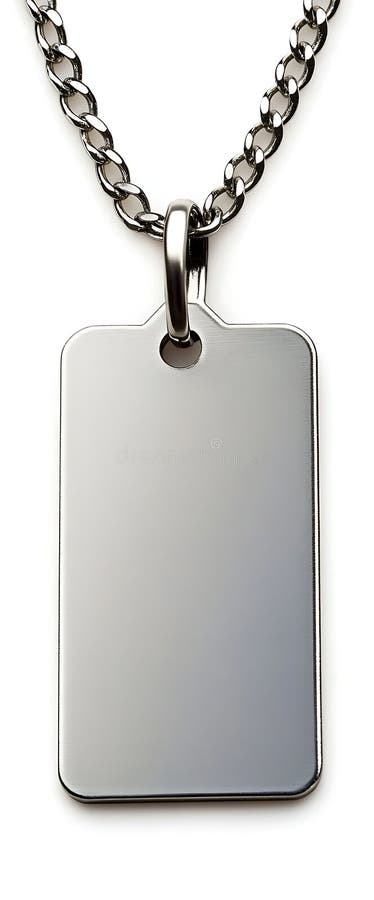 Rectangular Dog Tag on Chain, High-Resolution Product Photography ...