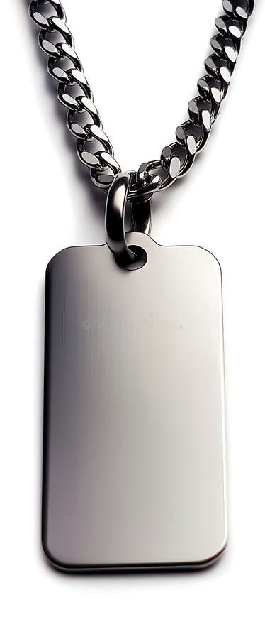 Rectangular Dog Tag on Chain, High-Resolution Product Photography ...
