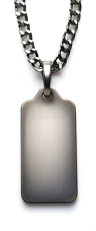 Rectangular Dog Tag on Chain, High-Resolution Product Photography ...