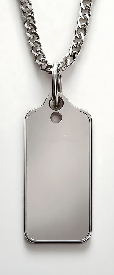 Rectangular Dog Tag on Chain, High-Resolution Product Photography ...