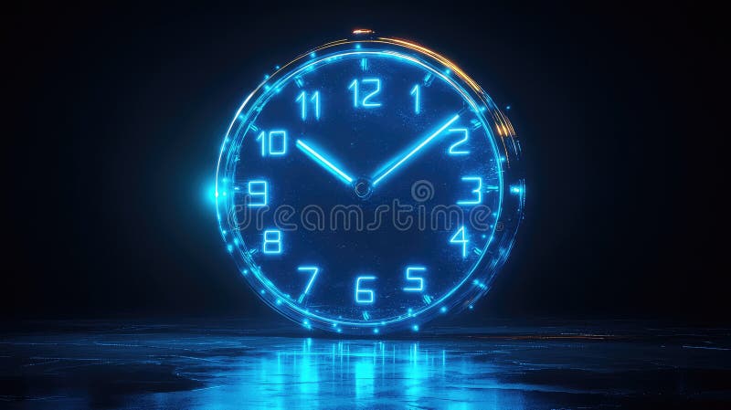 High-Resolution Futuristic Light Effect of Digital Clock Stock ...