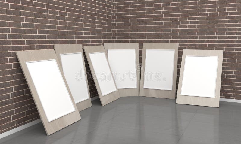 Modern Gallery Wall Mockup Blank Wall with Frames Display Artwork ...