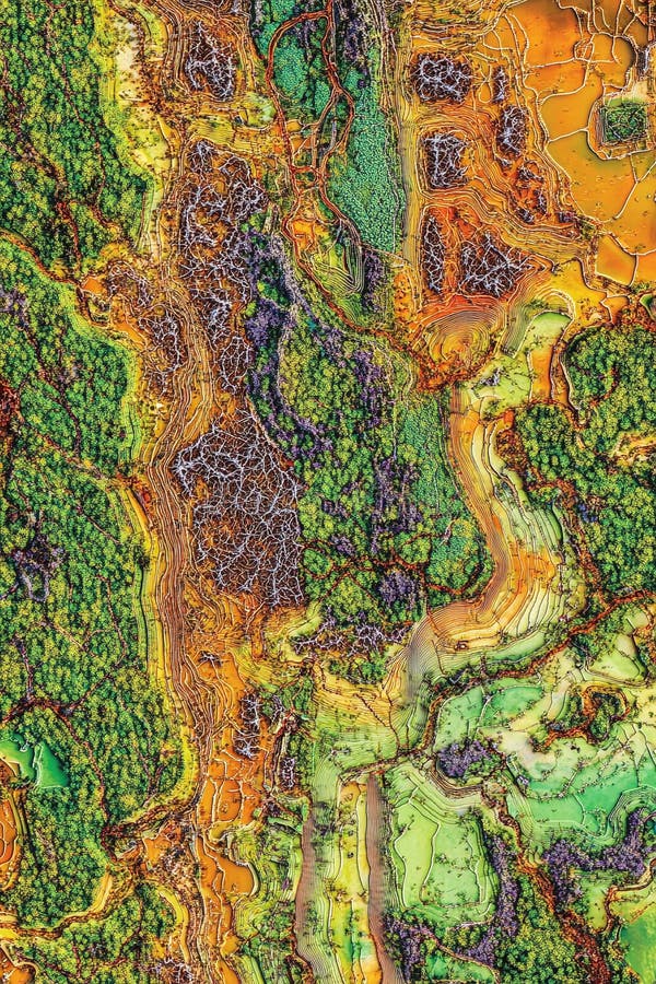 High-resolution GIS Map of a Forest Reserve Showing Elevation Contours ...