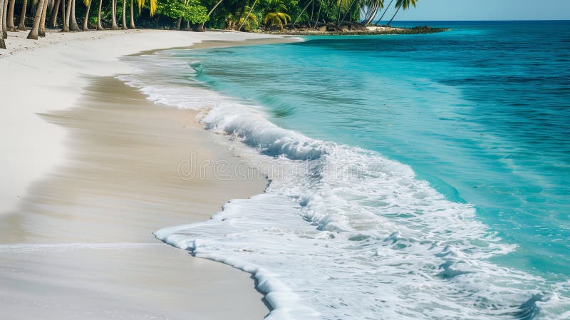A High Resolution Graph Capturing a Pristine White Beach with Palm ...