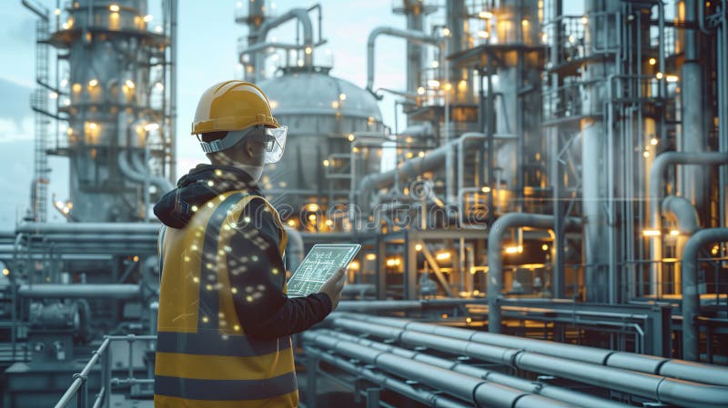 A High Resolution Graph of a Modern Engineer in a Yellow Hard Hat ...