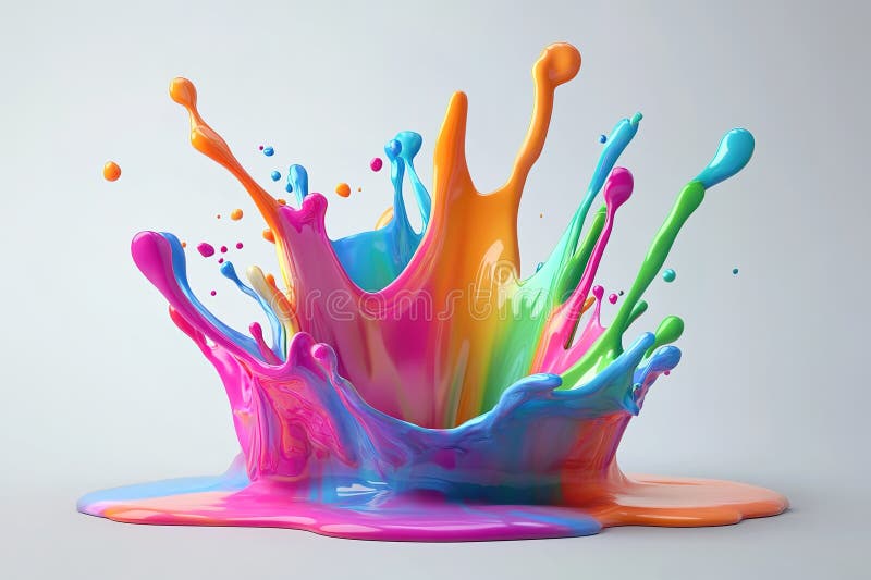 Vibrant Ink Splash Explosion: Colorful Liquid Paint Burst for Dynamic ...