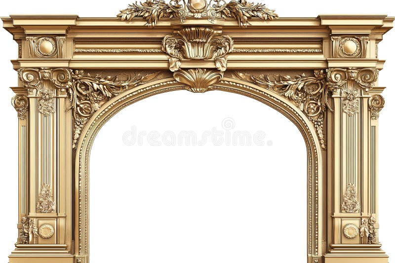 Elegant Golden Frames: Versatile White Background Design Elements for ...