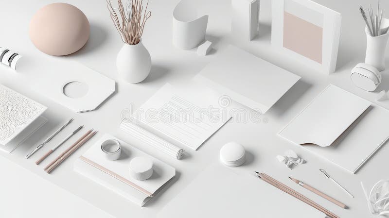 High-resolution Graphic Layout Mockup of White Textures and Objects ...