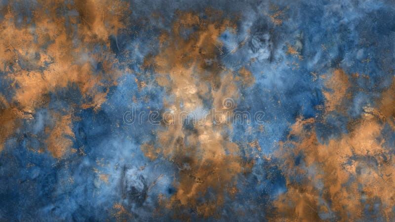 Grunge Blue and Copper Texture Background. Abstract Metallic Patina ...