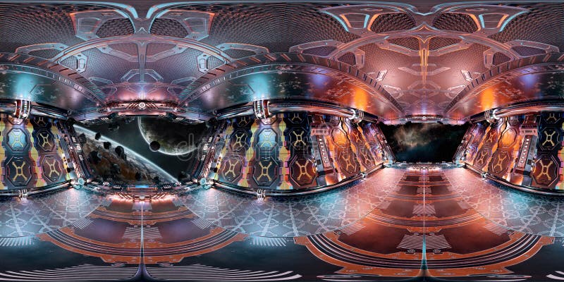 High Resolution HDRI Panoramic View of a Spaceship Interior. 360 ... High Resolution HDRI Panoramic View of a Spaceship Interior. 360 ...