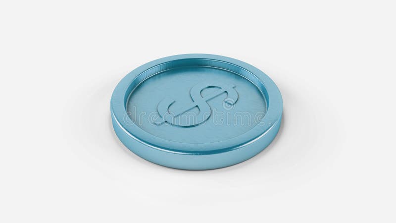 High Resolution Horizontal Shiny Sky Blue Metal Coin Stock Illustration ...