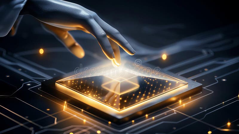 A User Interacting with a Holographic Control Panel in Chip Design ...