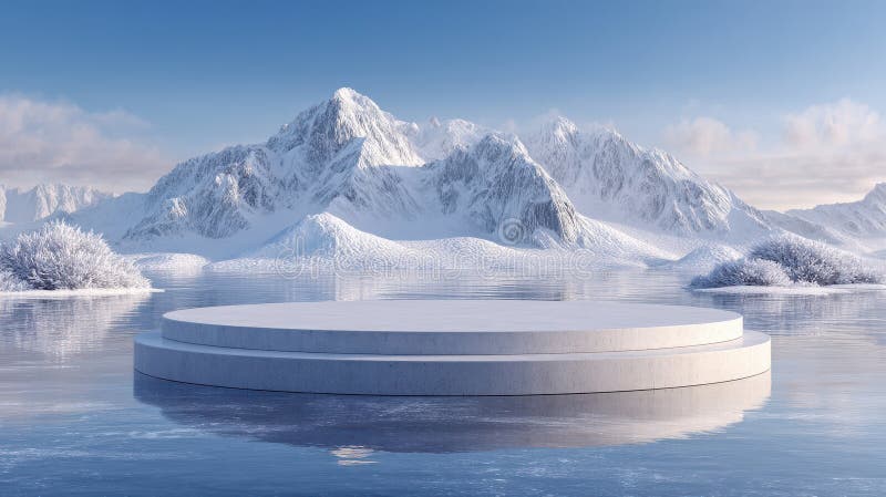 A Stunning Image of Abstract 3d Render Winter Scene and Natural ...