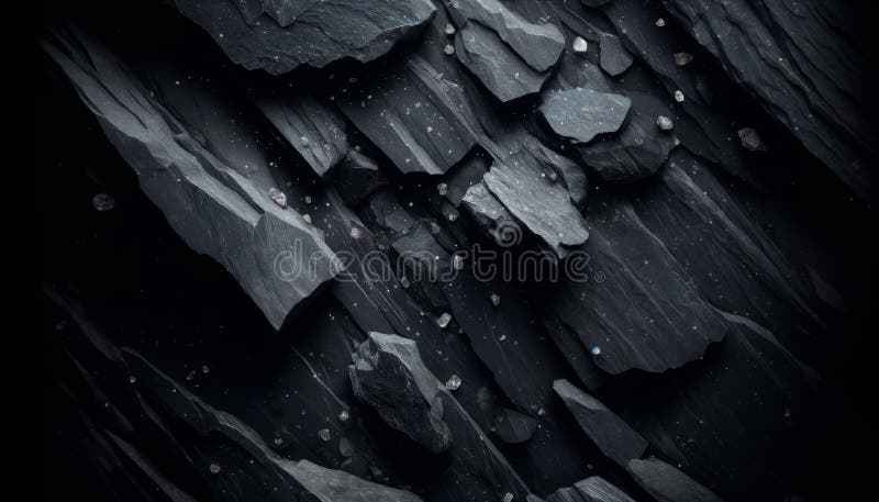 Abstract Dark Rock Formation, Nature Background Stock Illustration ...