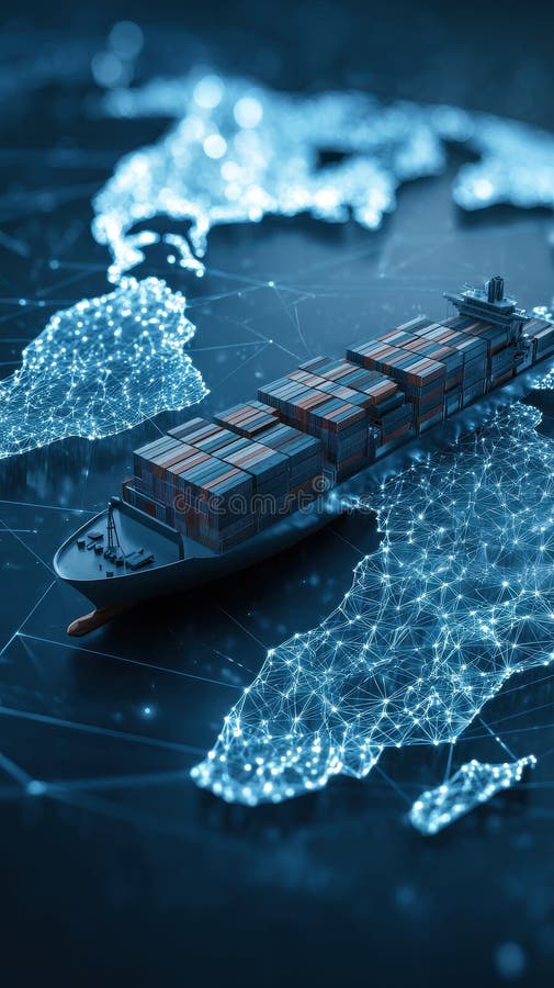 A Stunning Image of AI and Global Logistics Concept with World Map ...