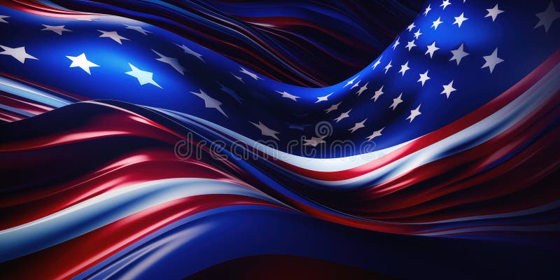 High-resolution Image of the American Flag Rippling Elegantly in a ...