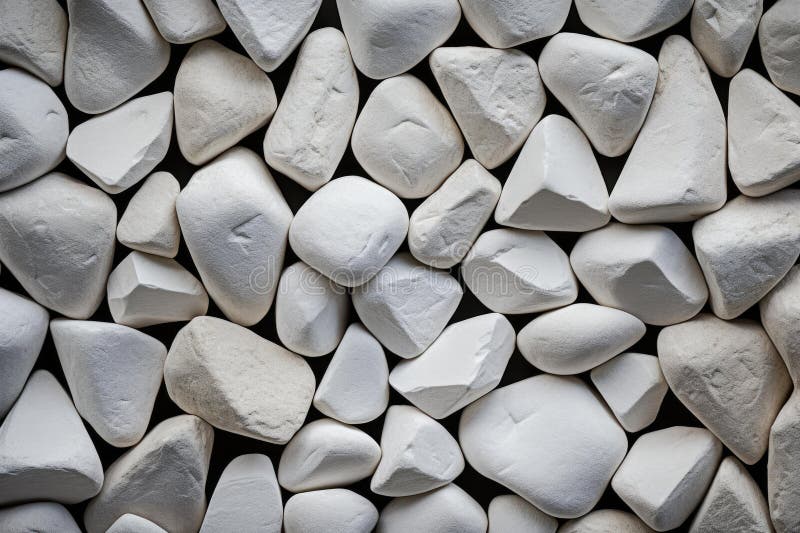 High-resolution Image of an Assortment of White Pebbles Neatly Arranged ...