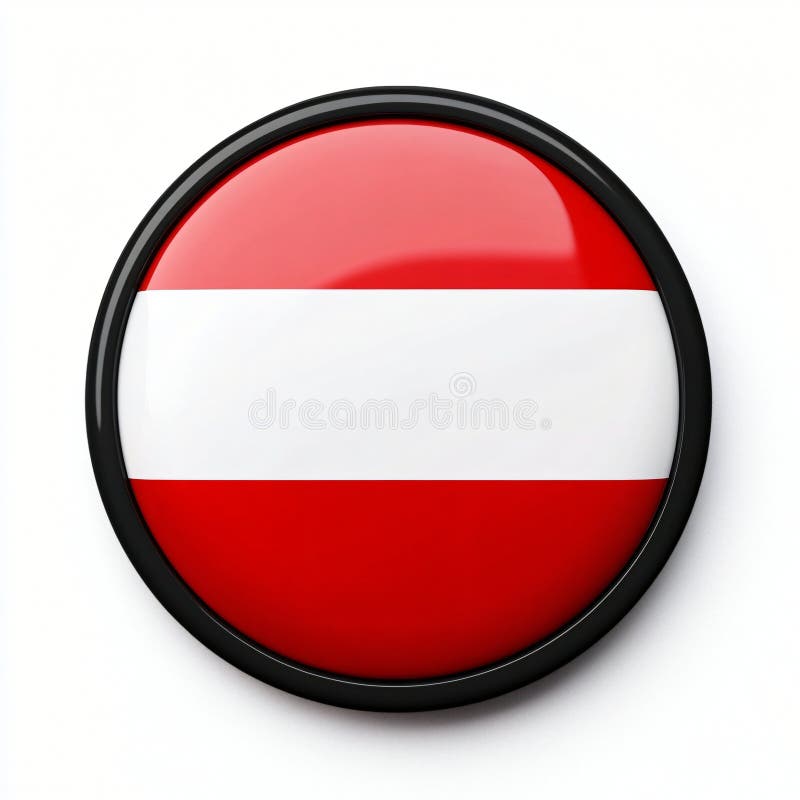 Austrian Flag Button Red White National Symbol Badge AI Generated ...