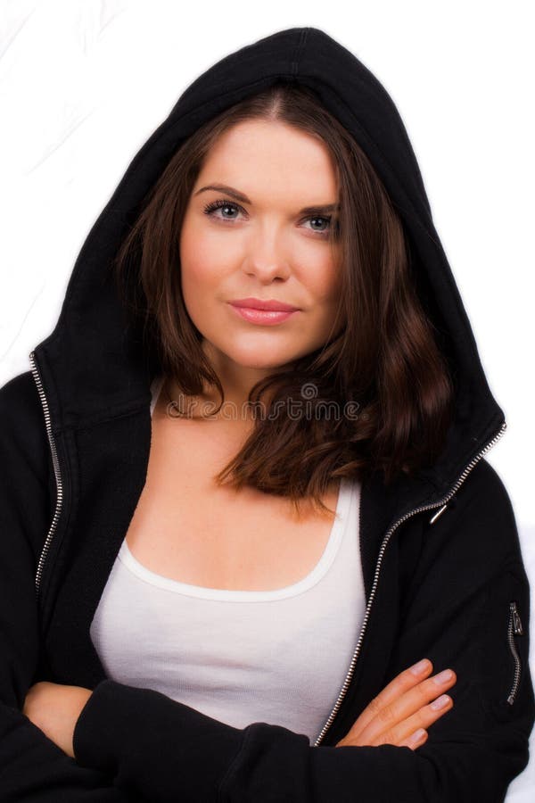 Beautiful Female Trainer With Hooded Jumper Picture. Image: 30120647