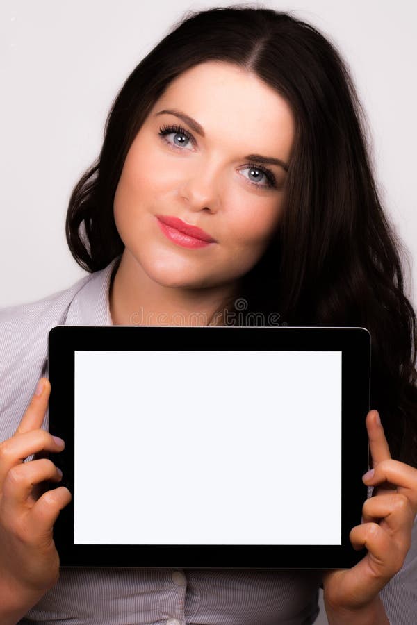 Beautiful Young Female Using an Ipad Tablet Device Stock Photo - Image ...