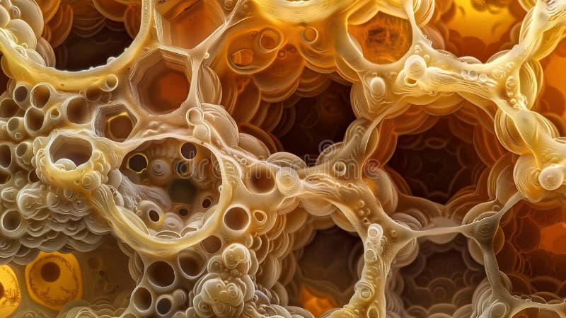 High-resolution Image of Bee Nest Colony Cells Under a Microscop Stock ...