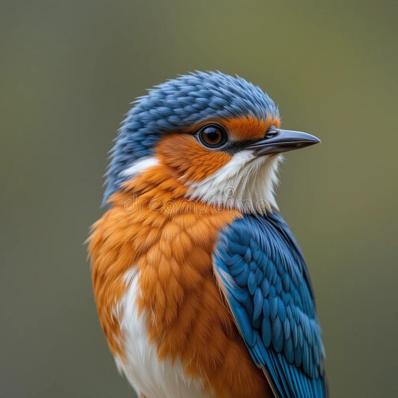 A High-resolution Image of a Bird with Blue Head Feathers, Orange Body ...