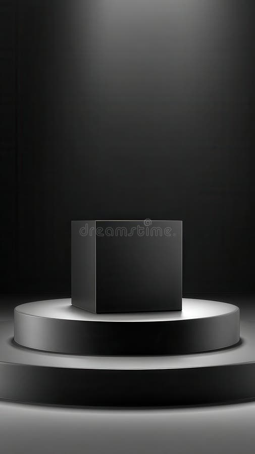 A Stunning Image of Black Cube Podium Empty Product Box 3d Background ...