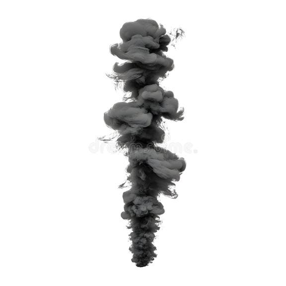 Black Ink Cloud Column Isolated on White Stock Illustration ...