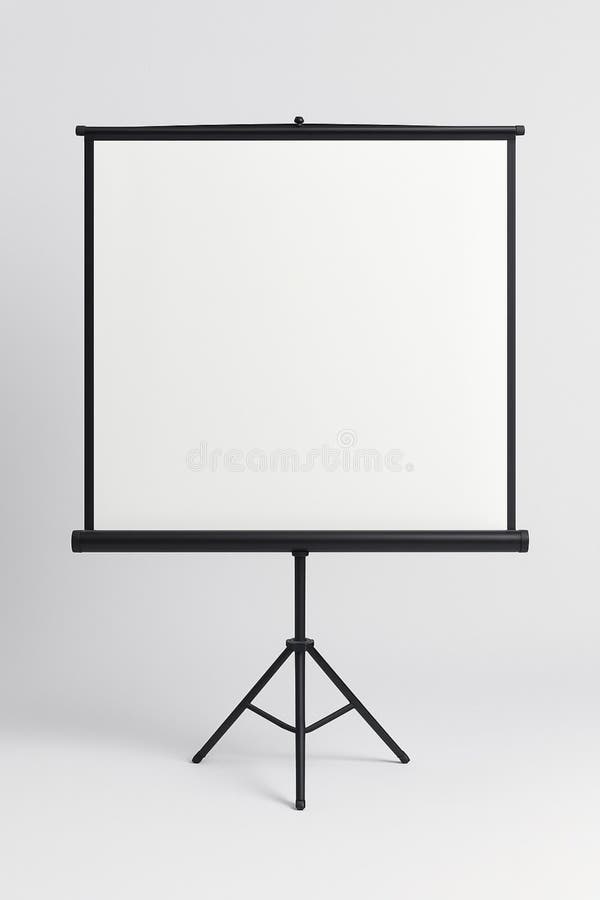 Blank Roll-Up Projector Screen on Tripod Stand Mockup in Minimalist ...