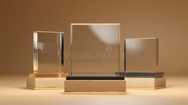 A Stunning Image of Blank Square Glass Trophy Mockup, 3d Rendering ...