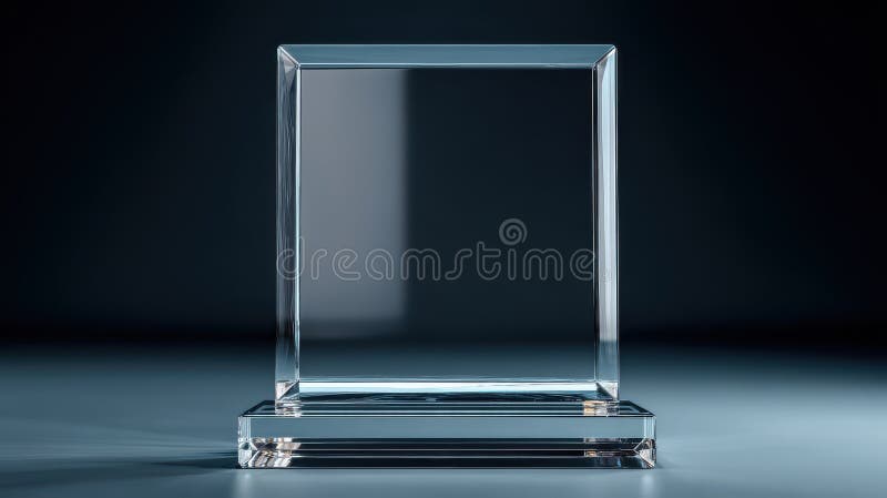 A Stunning Image of Blank Square Glass Trophy Mockup, 3d Rendering ...