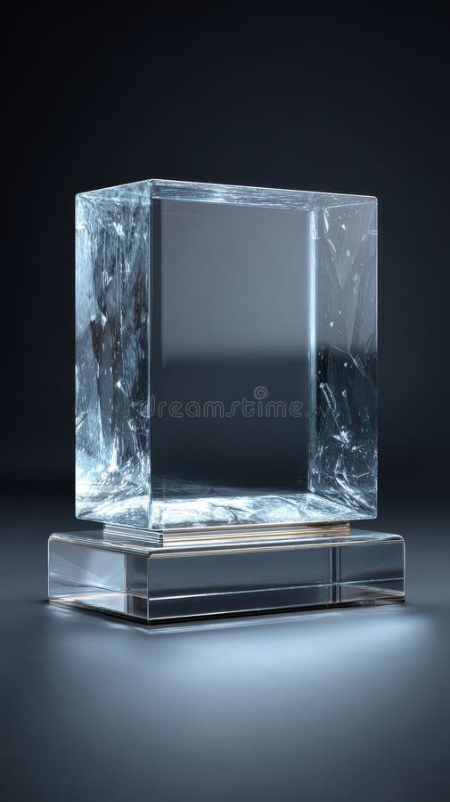 A Stunning Image of Blank Square Glass Trophy Mockup, 3d Rendering ...