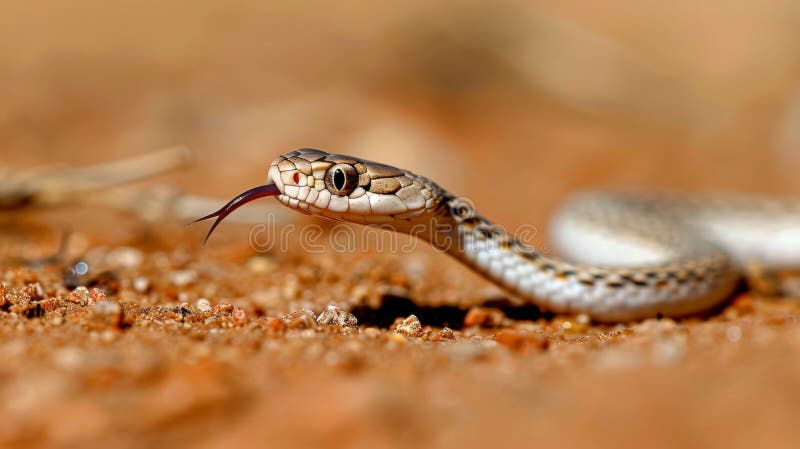 Close-up of a Snake on a Sandy Ground, Generative AI Stock Photo ...