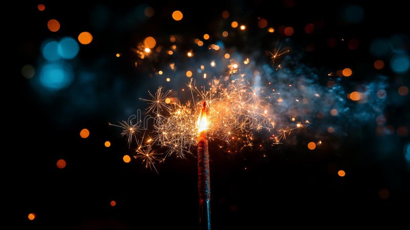 Glowing Sparkler Against a Dark Night Background, Perfect for Diwali ...