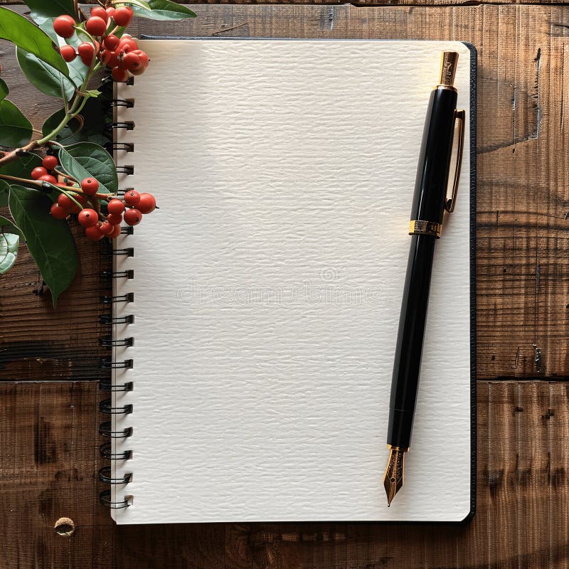 Embrace Creativity with a Clean Page and Lying Pen. Stock Illustration ...