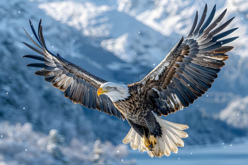 Powerful Wings of a Soaring Bald Eagle. Stock Illustration ...