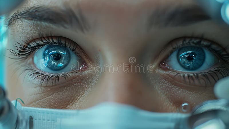 Close-up View of a Focused Surgeon S Eyes during a Medical Procedure ...