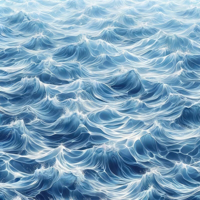 Tranquil Ocean Waves Texture, AI Generated Stock Illustration - Illustration of tranquil ...